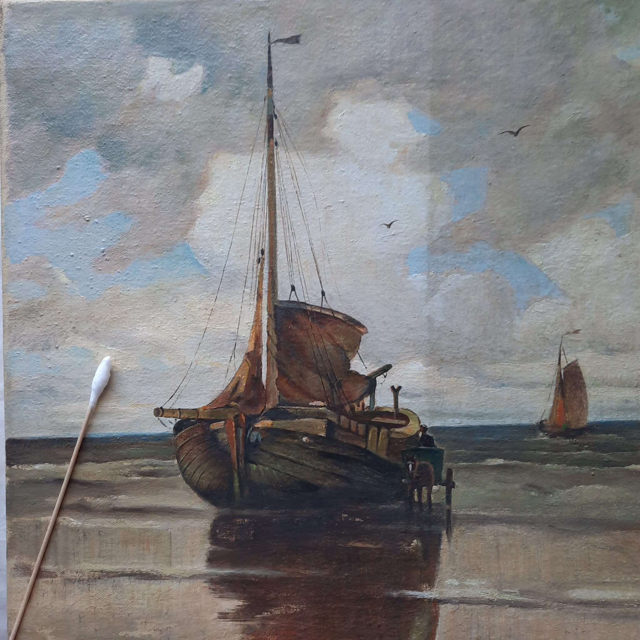 Gemälde mit Darstellung zweier Segelboote des Künstlers Kurt Rössler ...